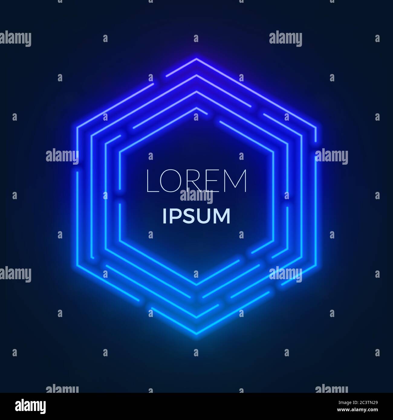 Neon futuristic round frame for text. Can be used as a background Stock ...