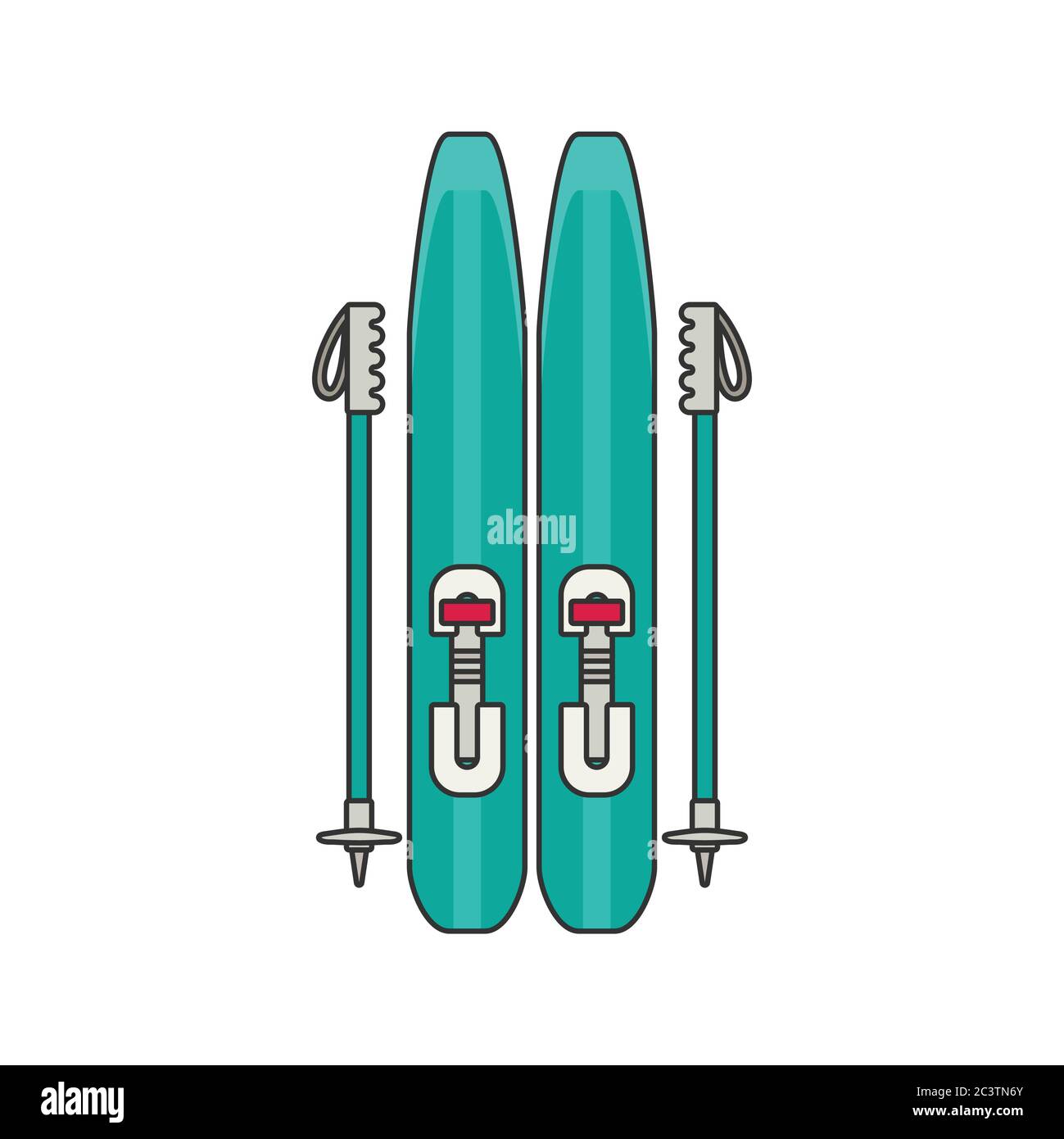 Colorful sport winter ski isolated illustration Stock Vector Image ...