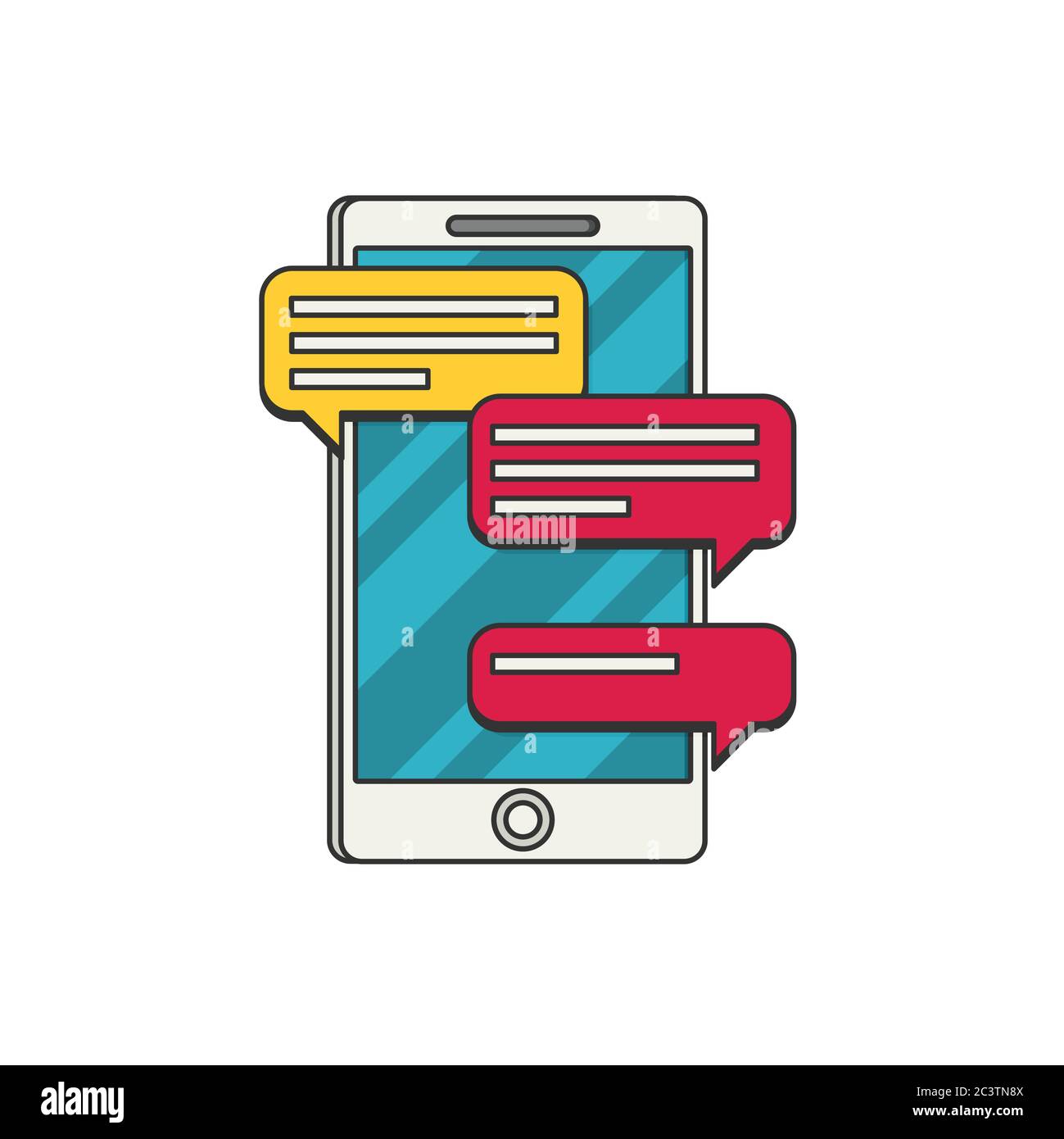 Mobile phone & messages, vector illustration Stock Vector Image & Art ...