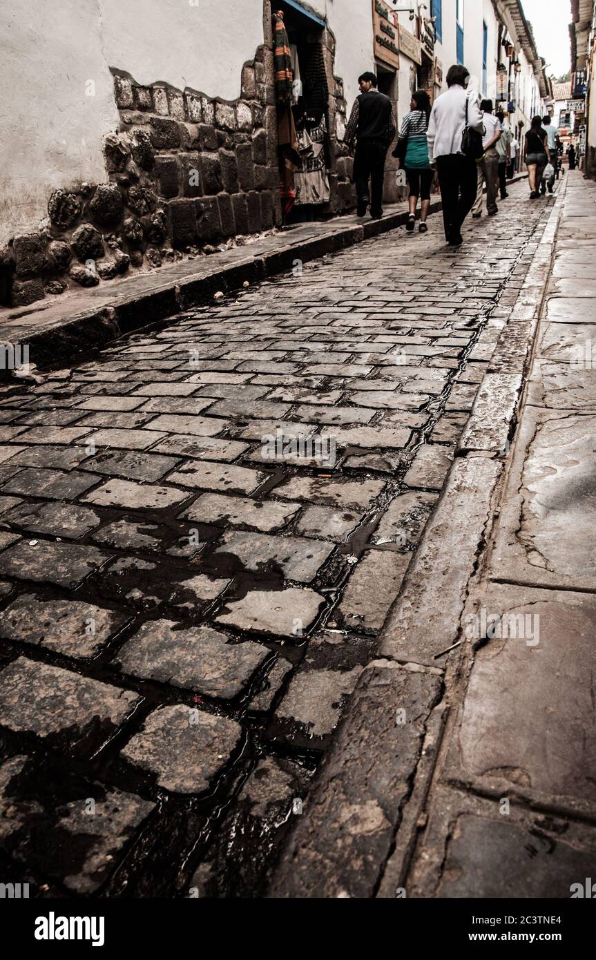 Street of Cusco in Peru Stock Photo - Alamy