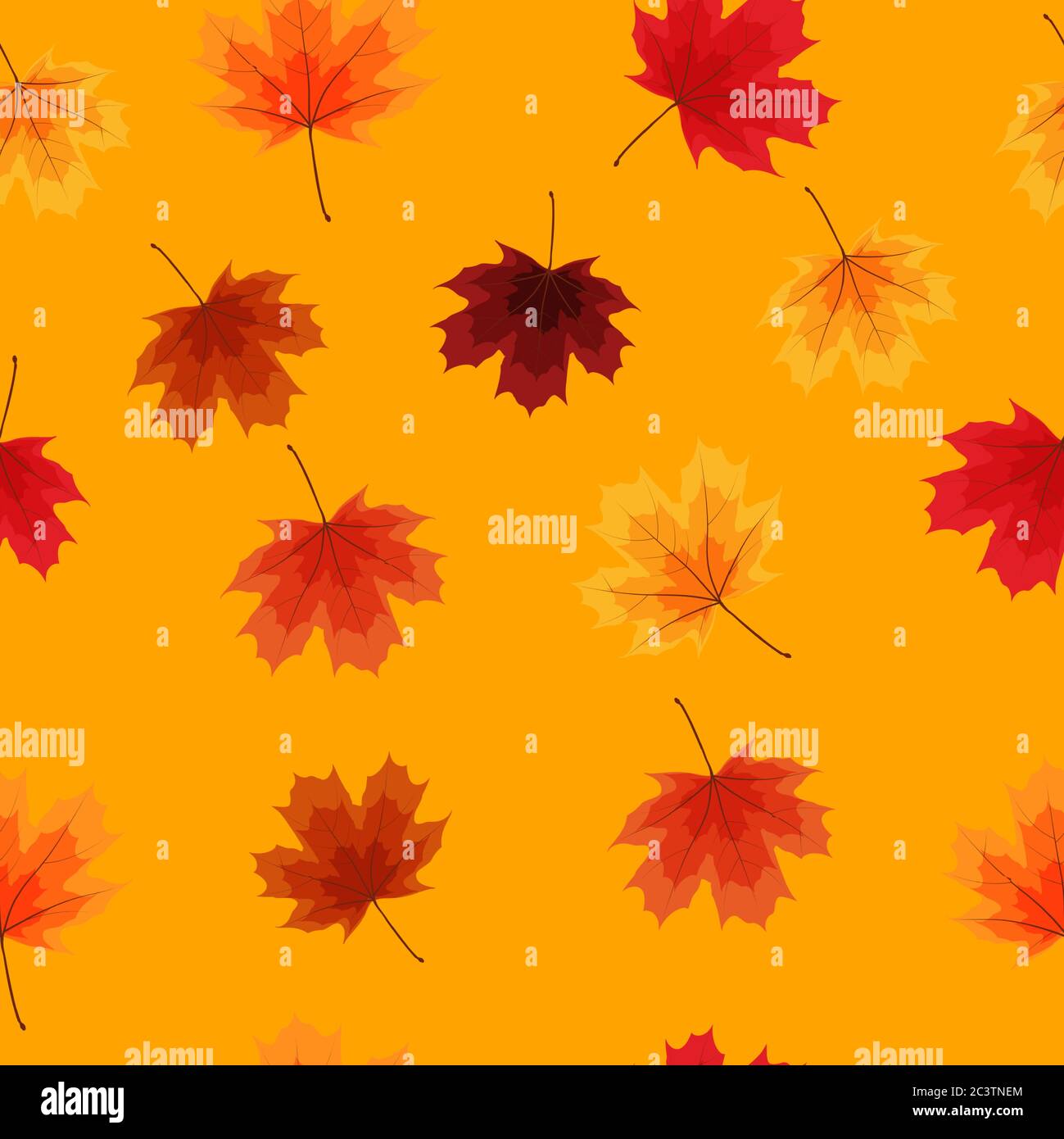 Autumn Leaves Seamless Pattern Background Vector Illustration Stock ...