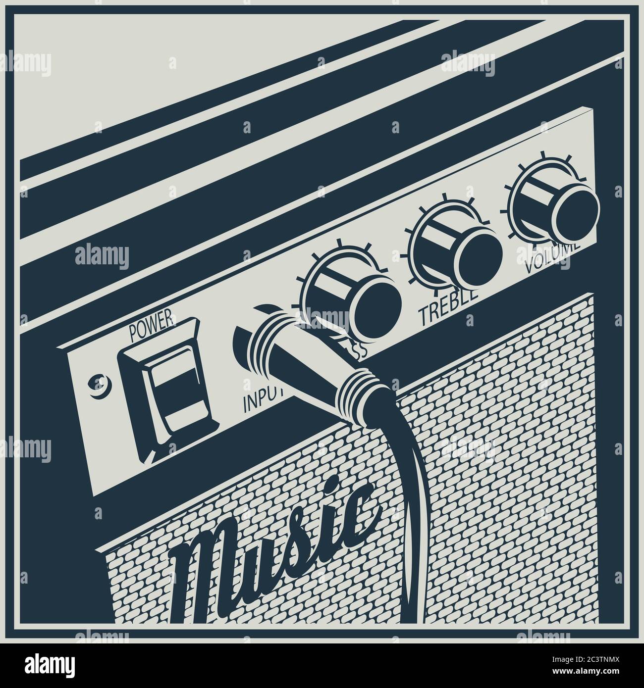 Stylized vector illustration of a guitar amplifier Stock Vector Image ...