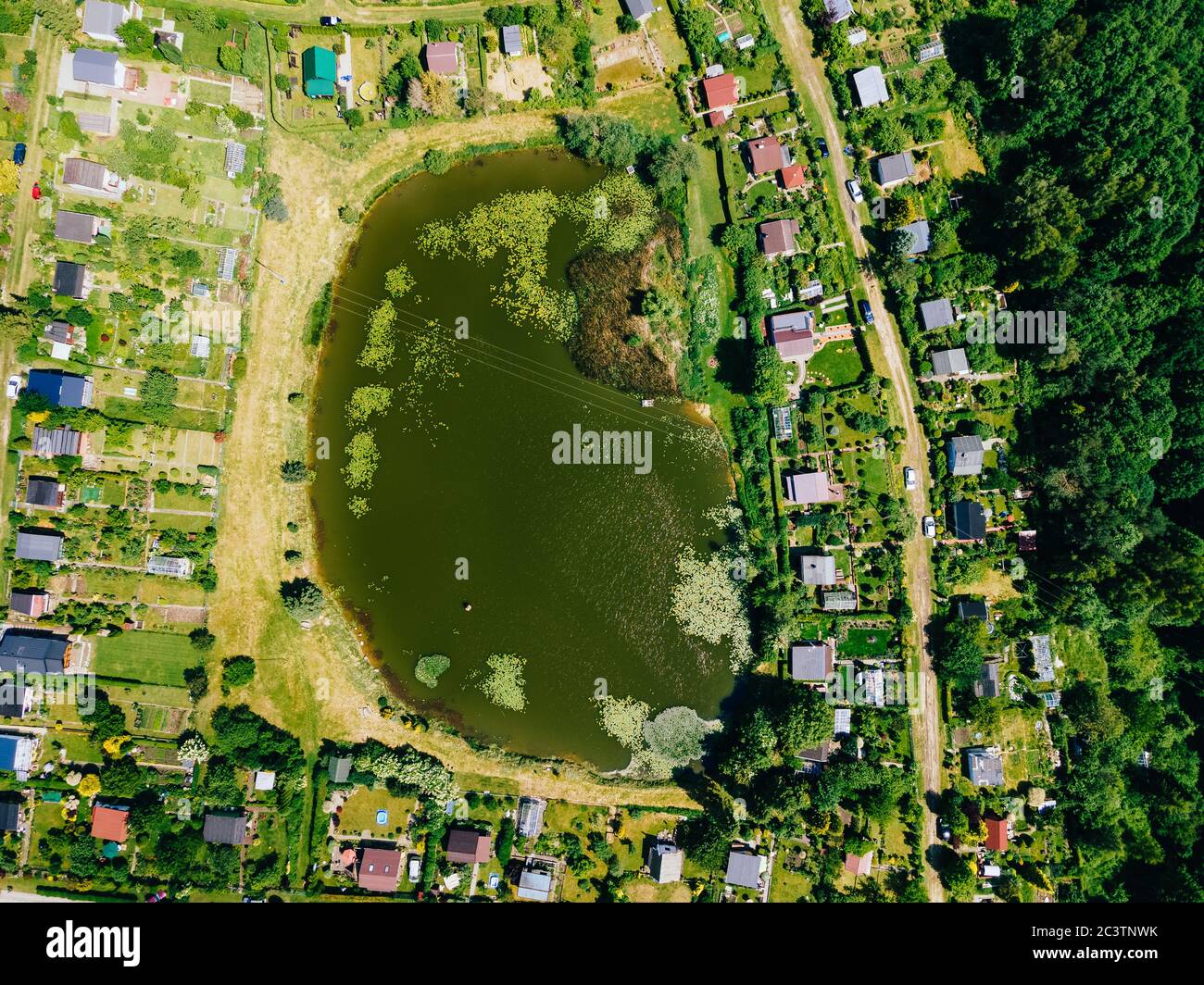 aerial view of the garden plots Stock Photo - Alamy