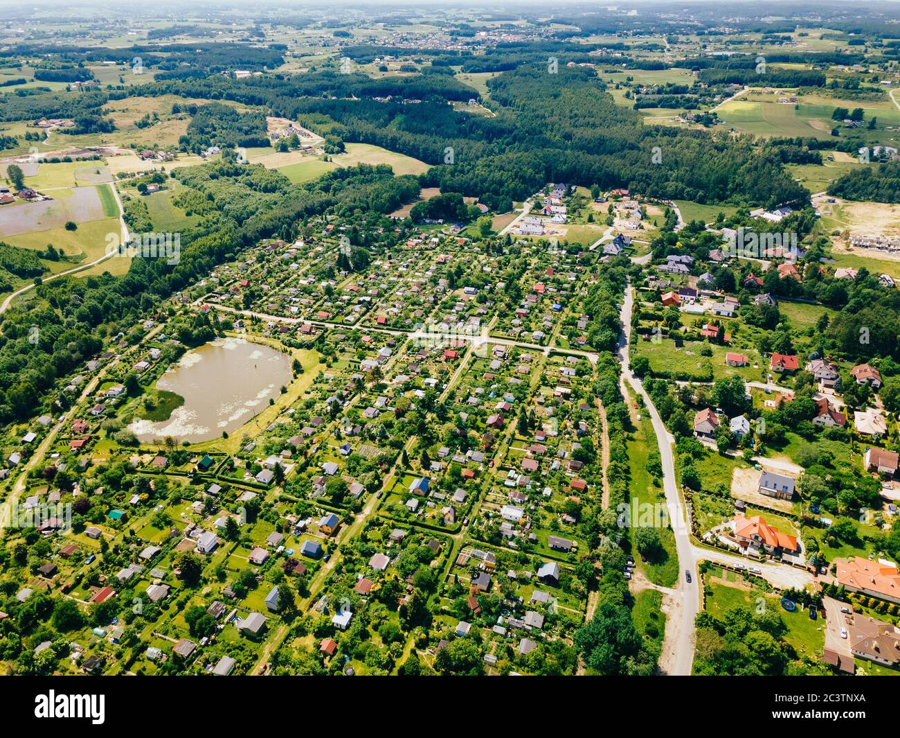 aerial view of the garden plots Stock Photo - Alamy