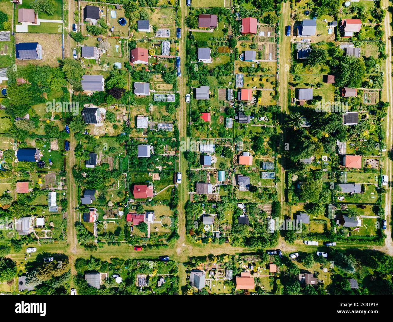aerial view of the garden plots Stock Photo - Alamy