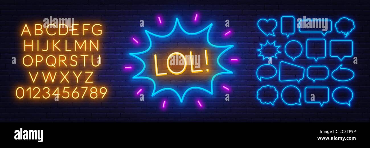 Neon sign lol in frame on dark background Stock Vector Image & Art - Alamy
