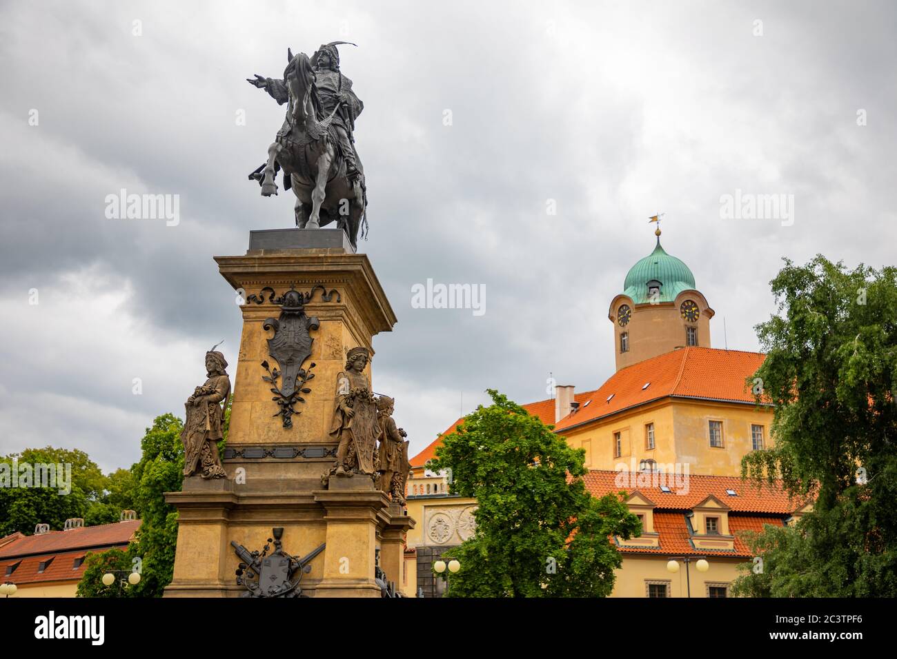 Statue of George of Podiebrad or King of Bohemia in Podebrady, Central ...