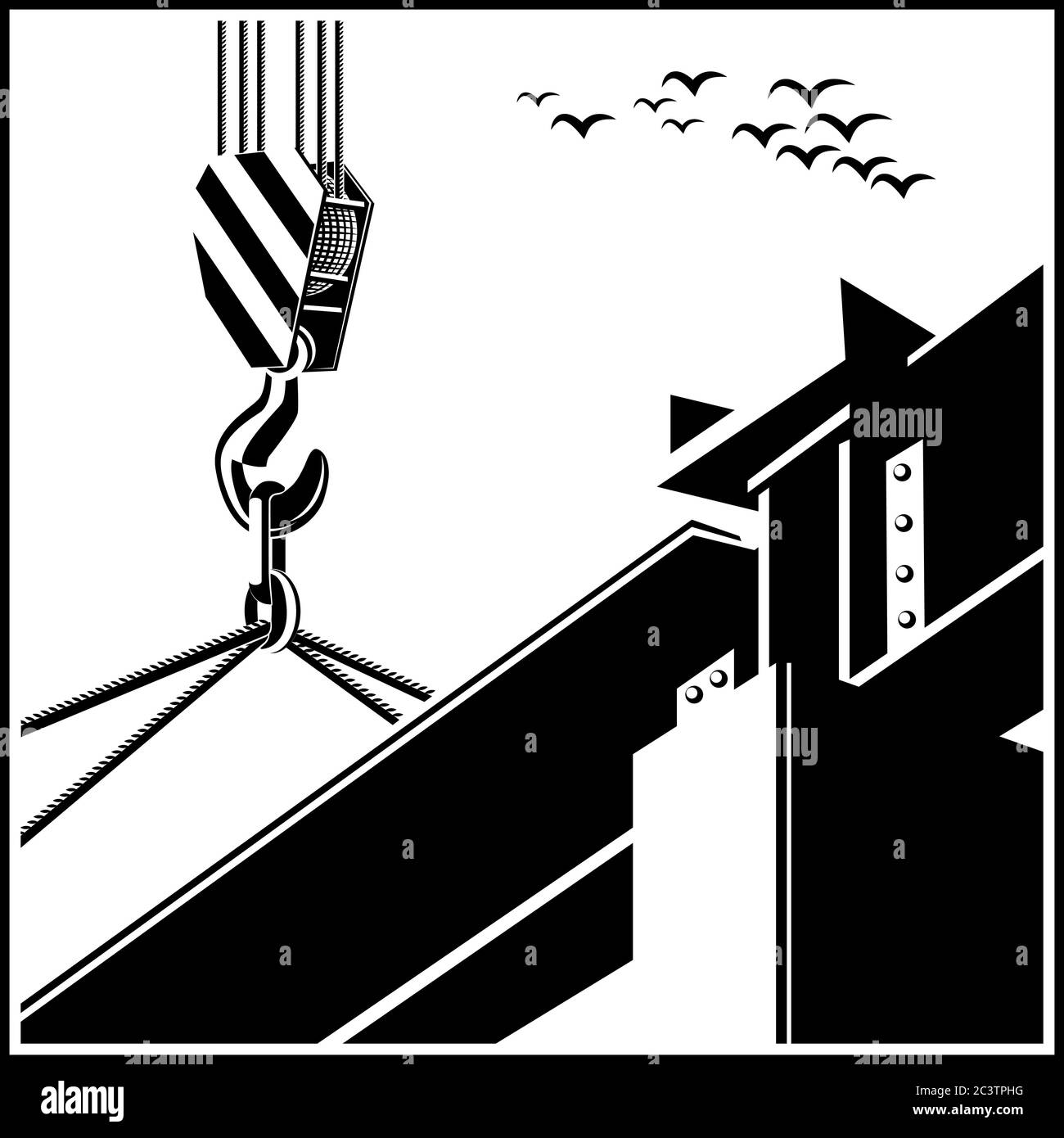 Construction concept metal beam Stock Vector Images - Alamy