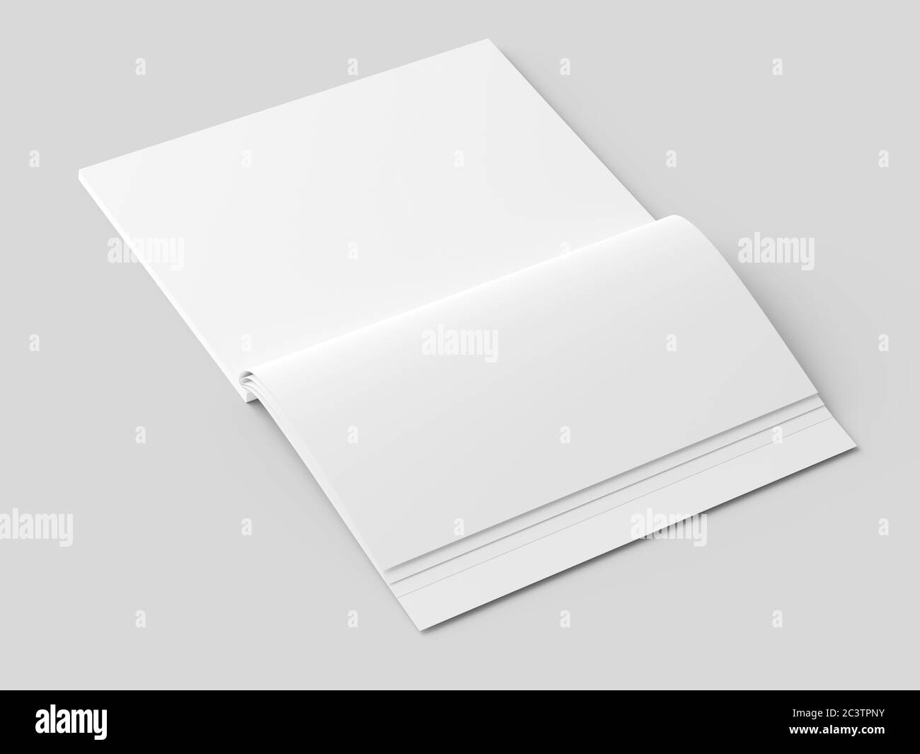 Open magazine with a glued binding. Vertical A4 format. 3d illustration ...