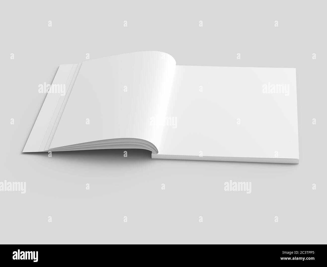Open magazine with a glued binding. Vertical A4 format. 3d illustration ...