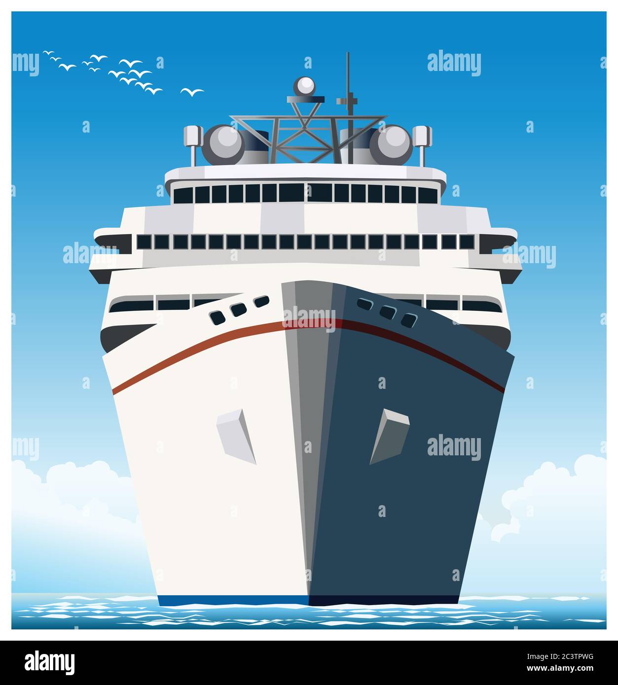 Stylized vector illustration of an ocean liner Stock Vector Image & Art ...