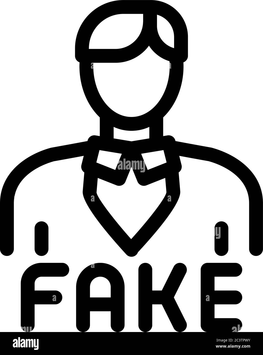 change human photo on fake icon vector outline illustration Stock ...