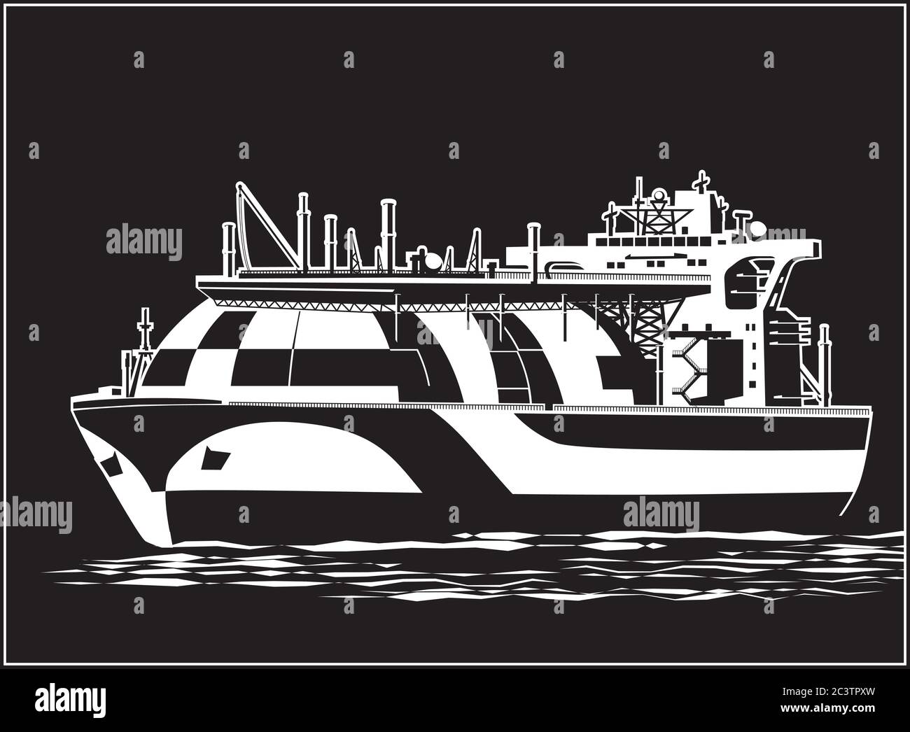 Stylized vector illustration on the theme of marine transportation ...