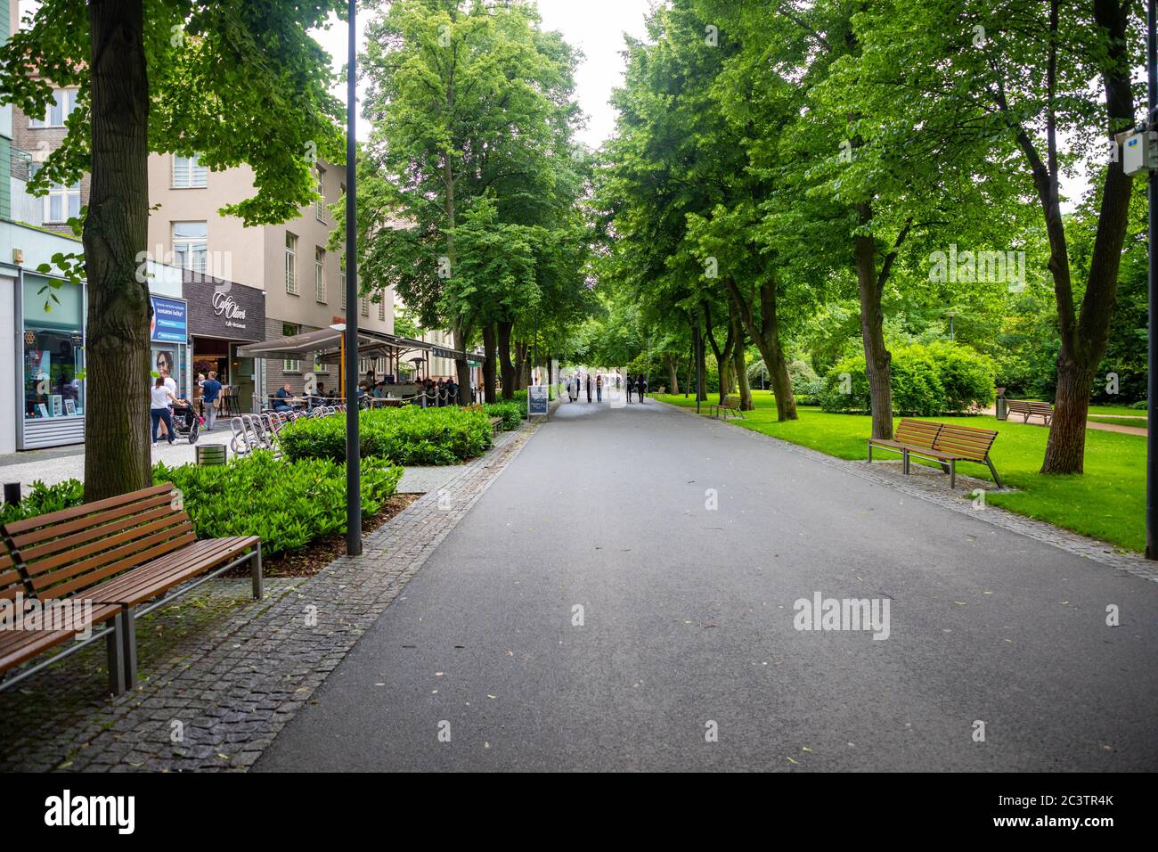 Podebrady, Czech republic - 7.06.2020: Kolonada street in czech city ...