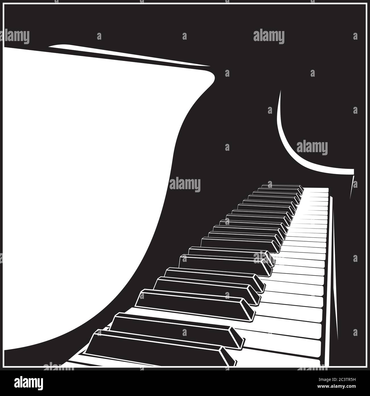 Stylized vector illustration of a piano or grand piano keyboard Stock ...