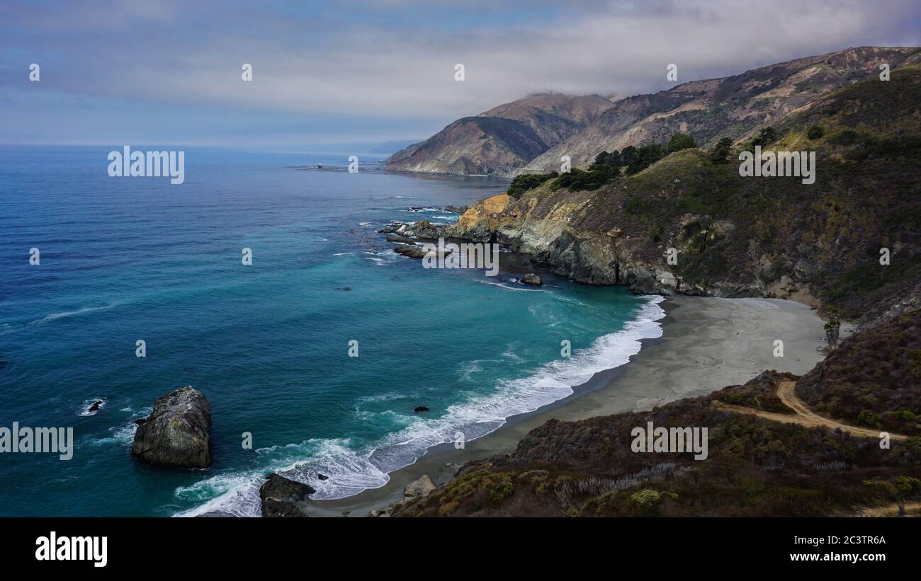 The California coastal landscape - view from Highway 1 Stock Photo - Alamy