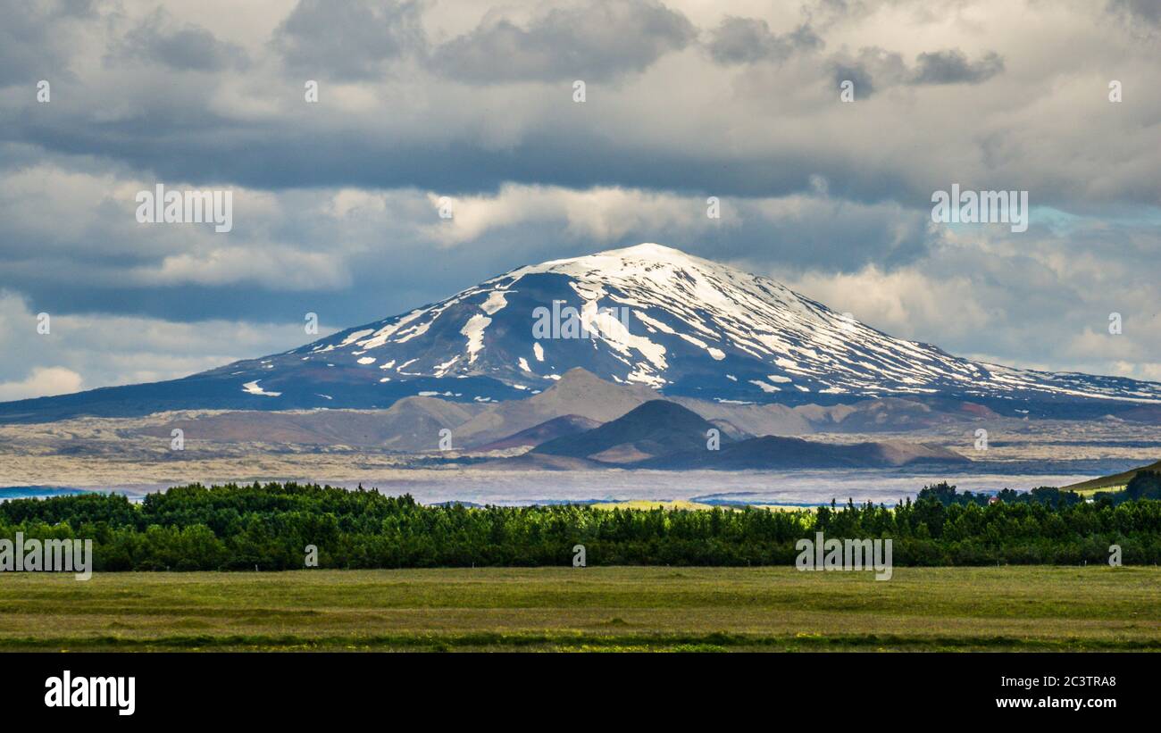 The infamous Mt Hekla volcano in South Iceland Stock Photo - Alamy