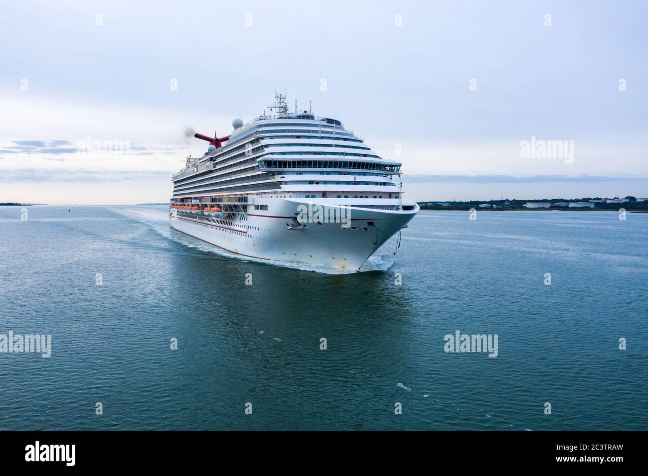 Aerial photo of Carnival Breeze cruise ship Carnival Cruise Stock Photo ...