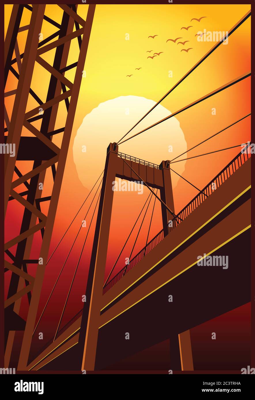 Modern truss bridge Stock Vector Images - Alamy