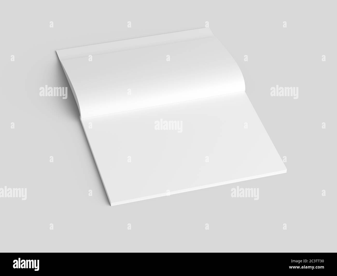 Open magazine with a glued binding. Vertical A4 format. 3d illustration ...