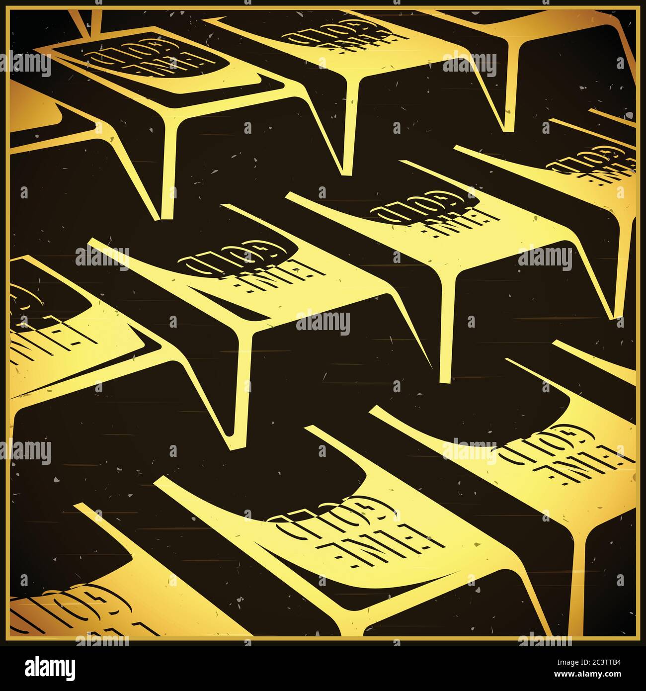 Stylized vector illustration of shining gold bars in retro film style Stock Vector Image & Art ...