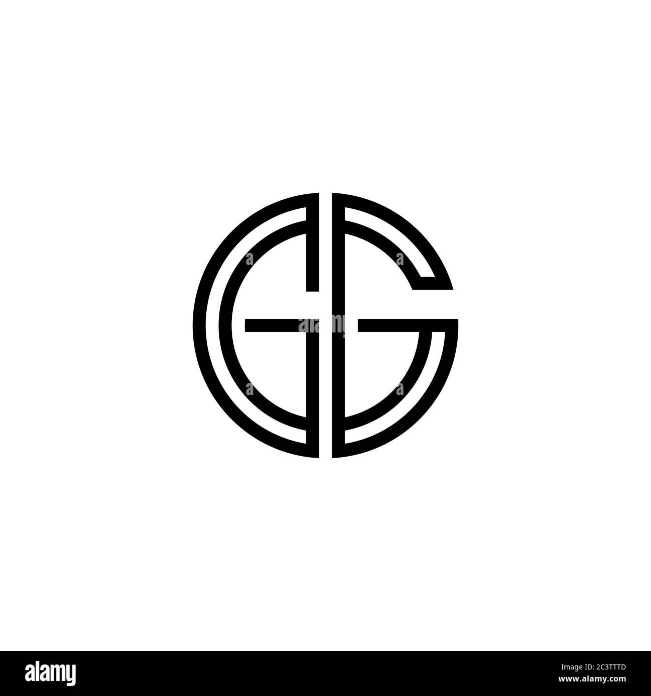 Gg logo design Black and White Stock Photos & Images - Alamy