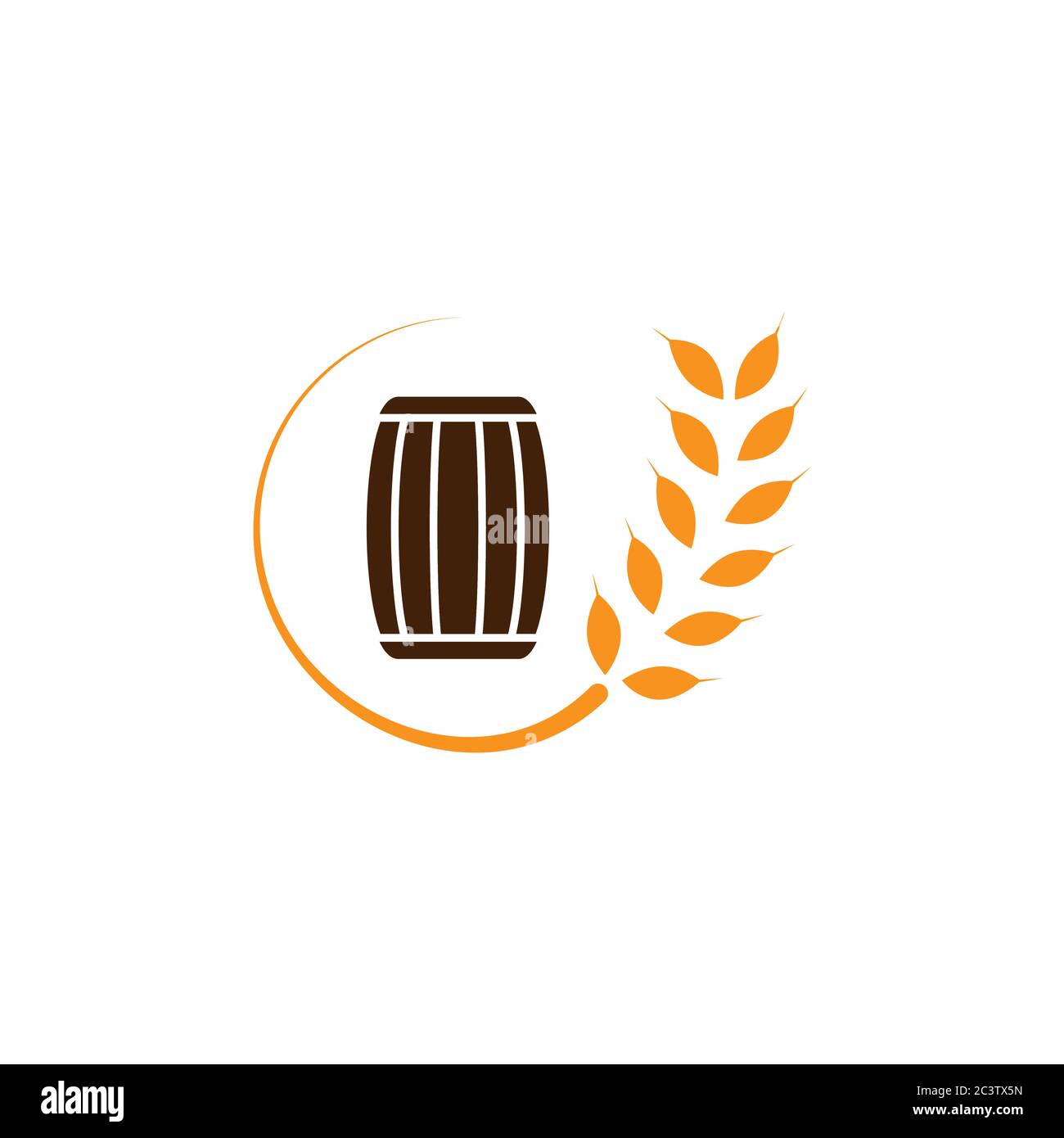 wheat wooden barrel vector design template illustration Stock Vector ...