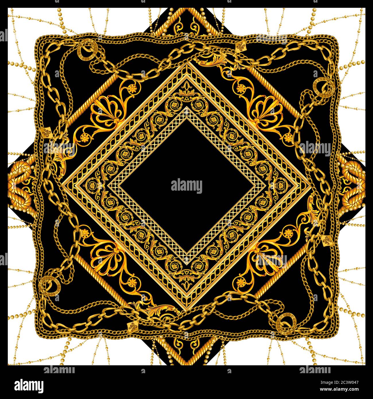 Vintage scarf design hi-res stock photography and images - Alamy