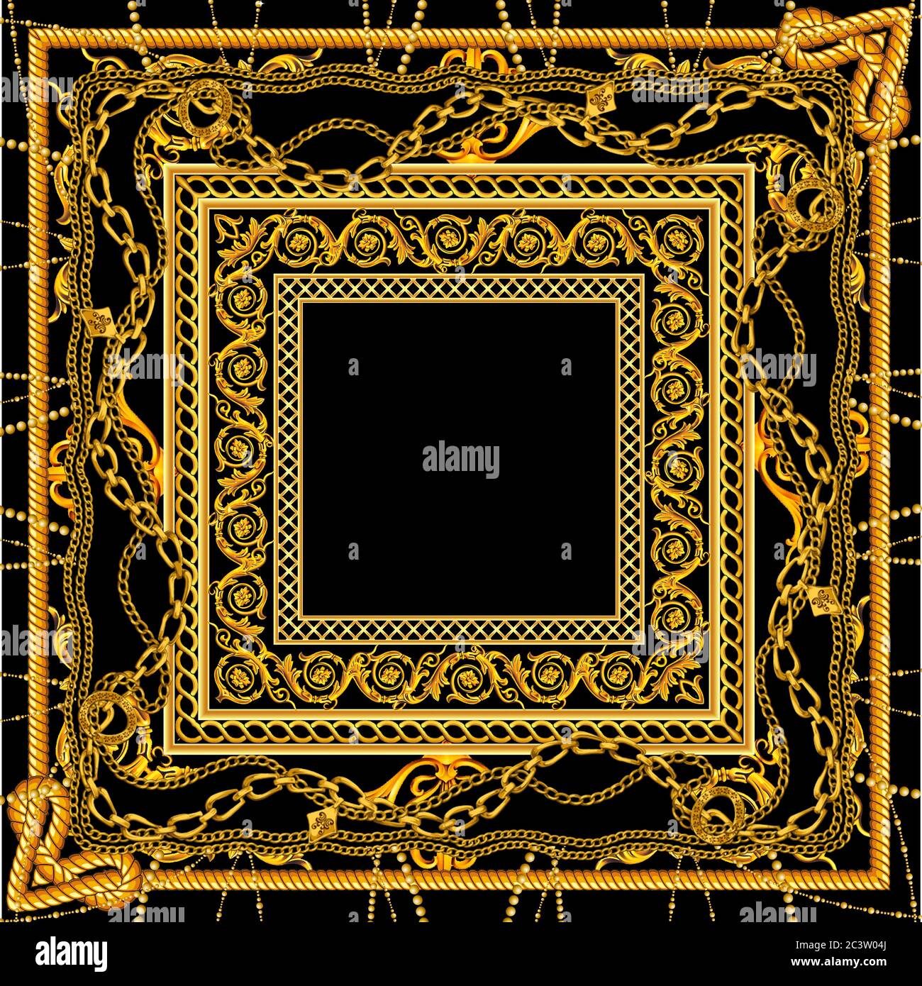 Vintage scarf design hi-res stock photography and images - Alamy