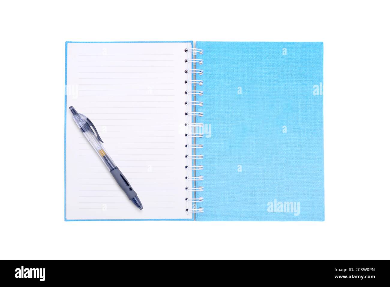 Note book with pen isolated over white background Stock Photo - Alamy