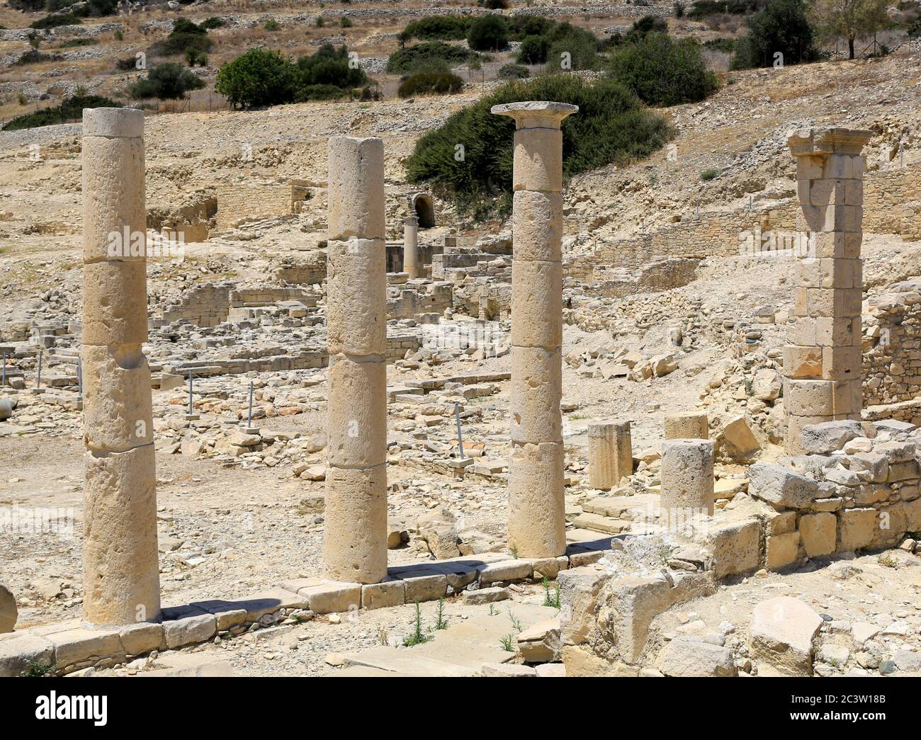 old stone pillars in antique city Amathus in Cyprus Stock Photo - Alamy