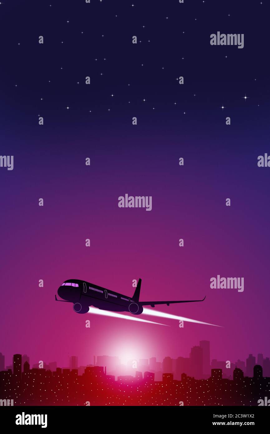 Night plane hi-res stock photography and images - Alamy