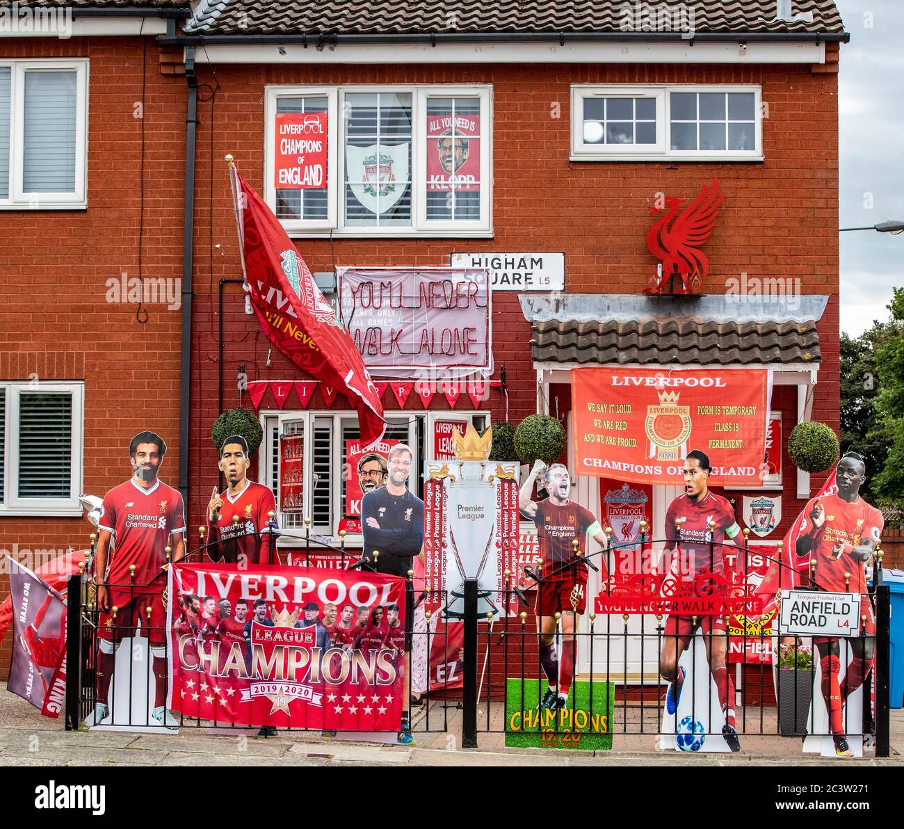 Homes around Merseyside, Liverpool, showing support for Liverpool FC as ...