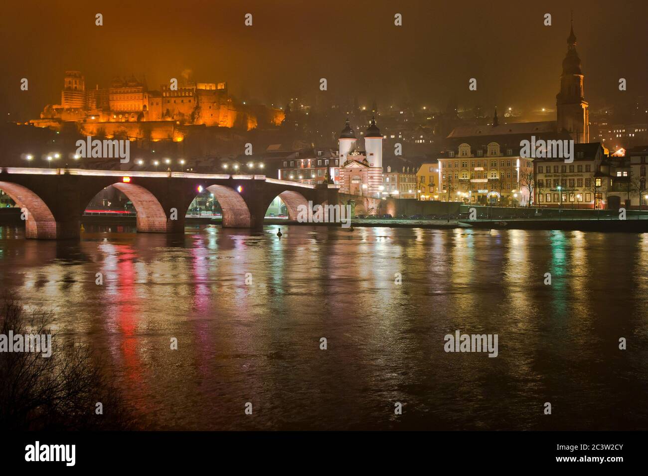 Heidelberg bridge at night hi-res stock photography and images - Alamy