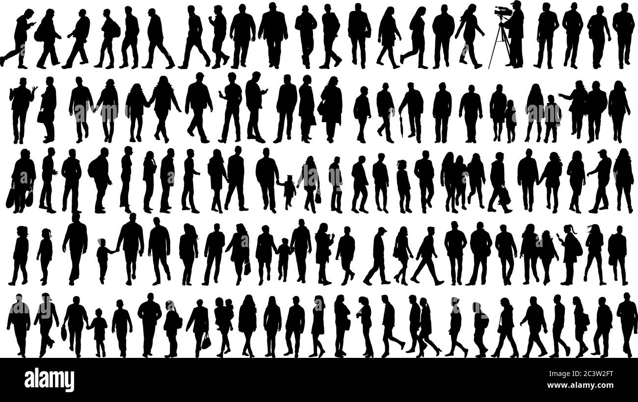silhouette people go set Stock Vector Image & Art - Alamy