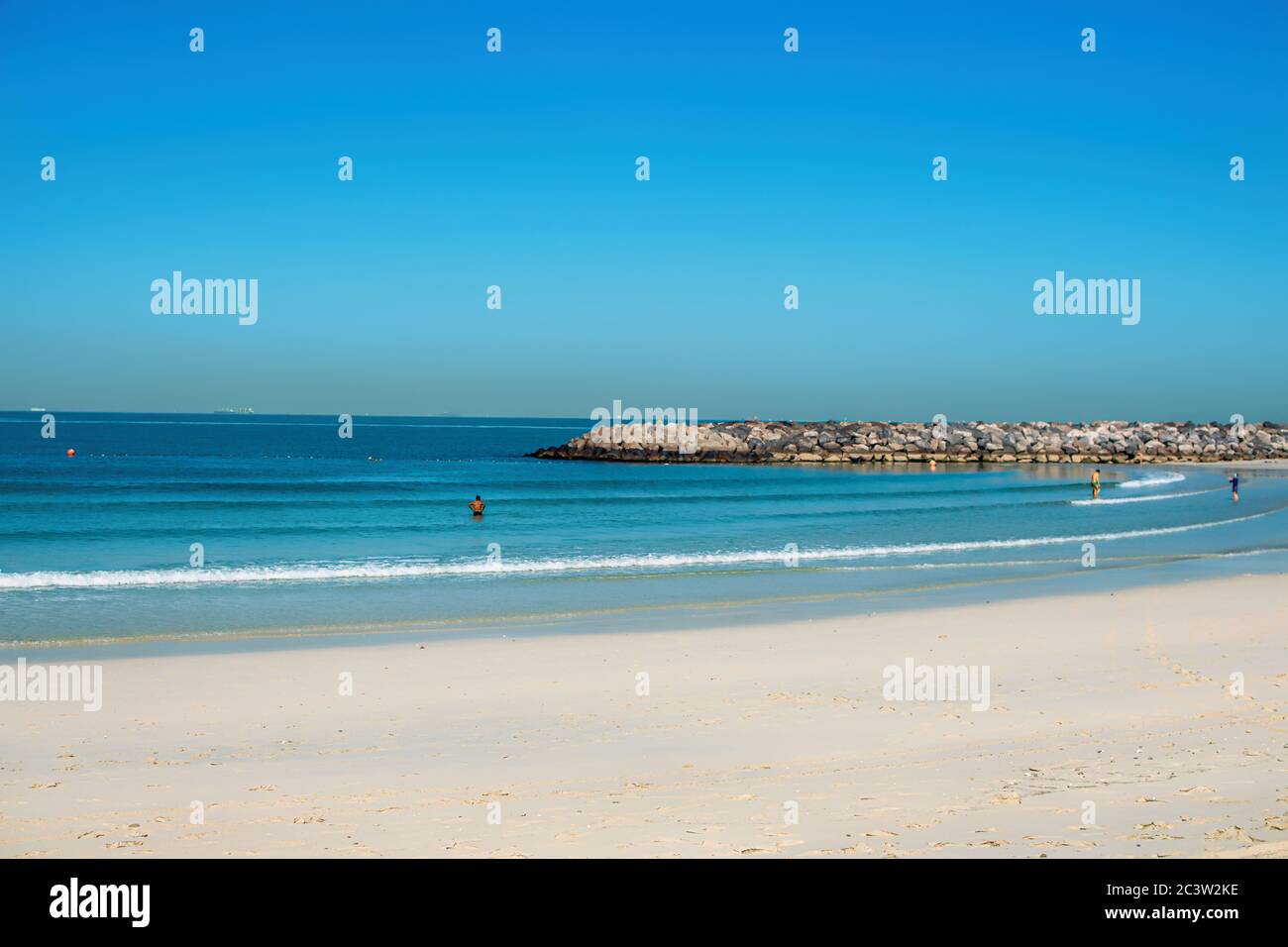 Dubai, United Arab Emirates January 16, 2020: Beautiful public beach ...