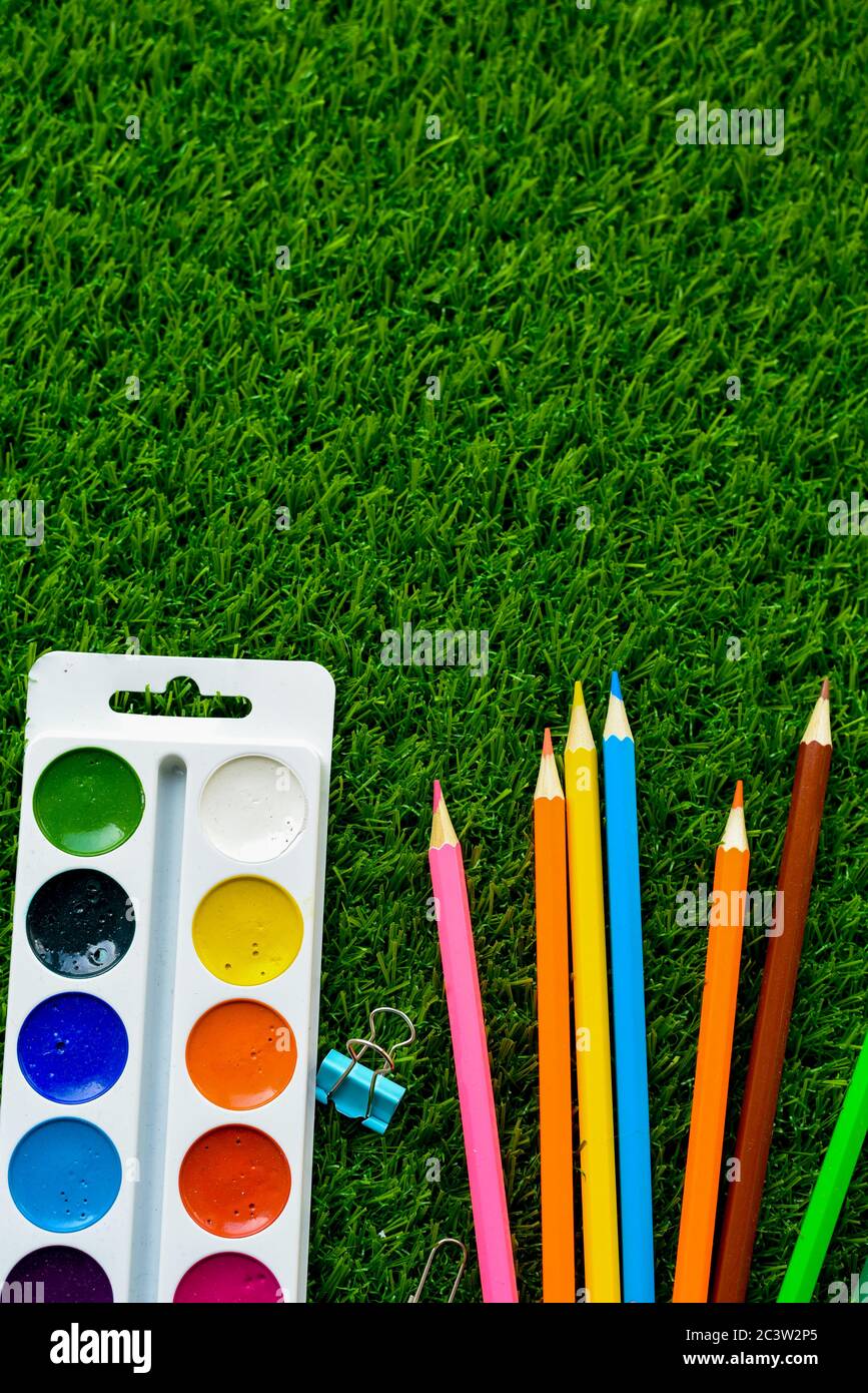 Summer background. The concept of children's hobbies and school ...