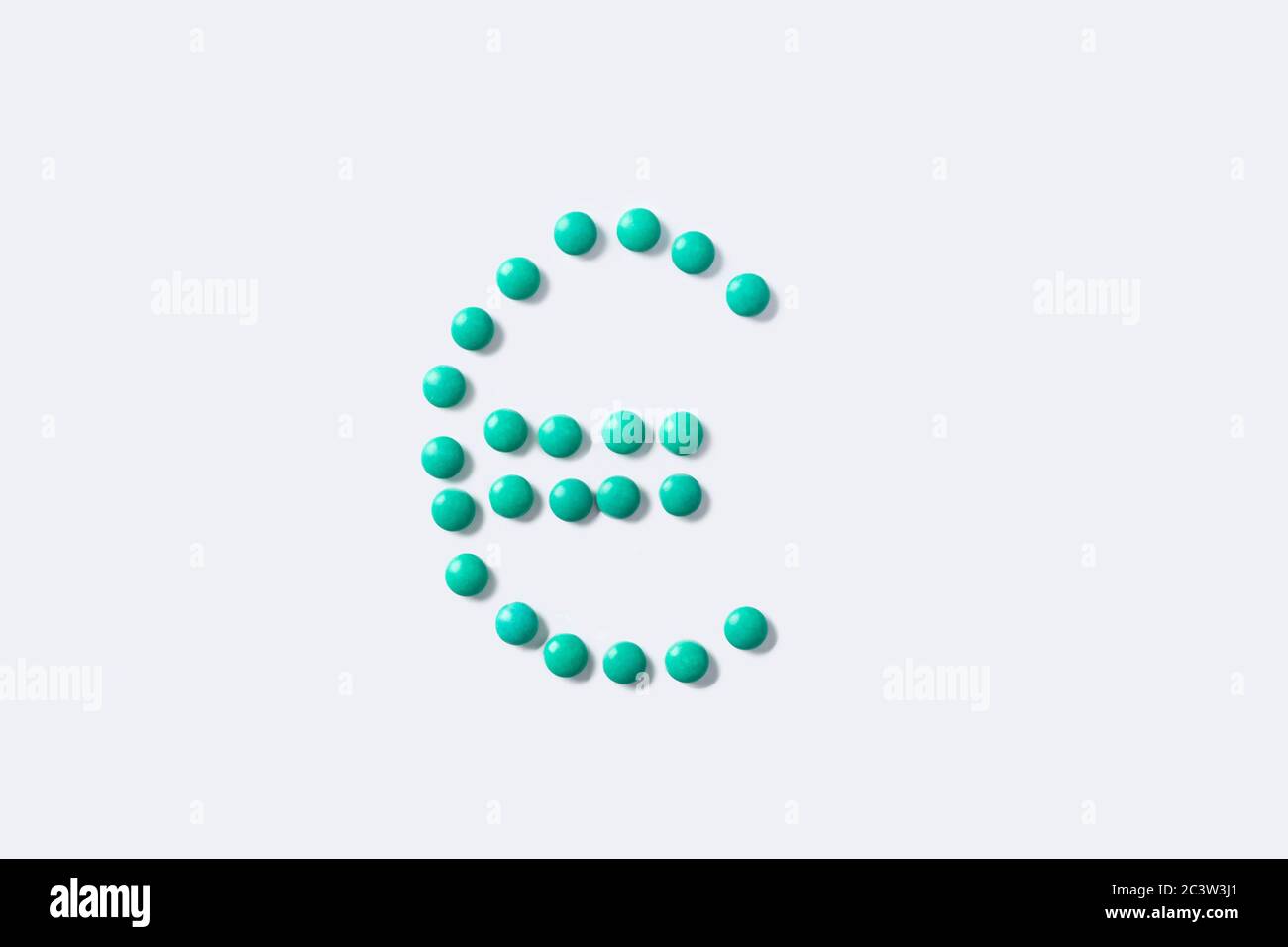 Tablets forming euro sign. Symbol of European currency from pills. High ...