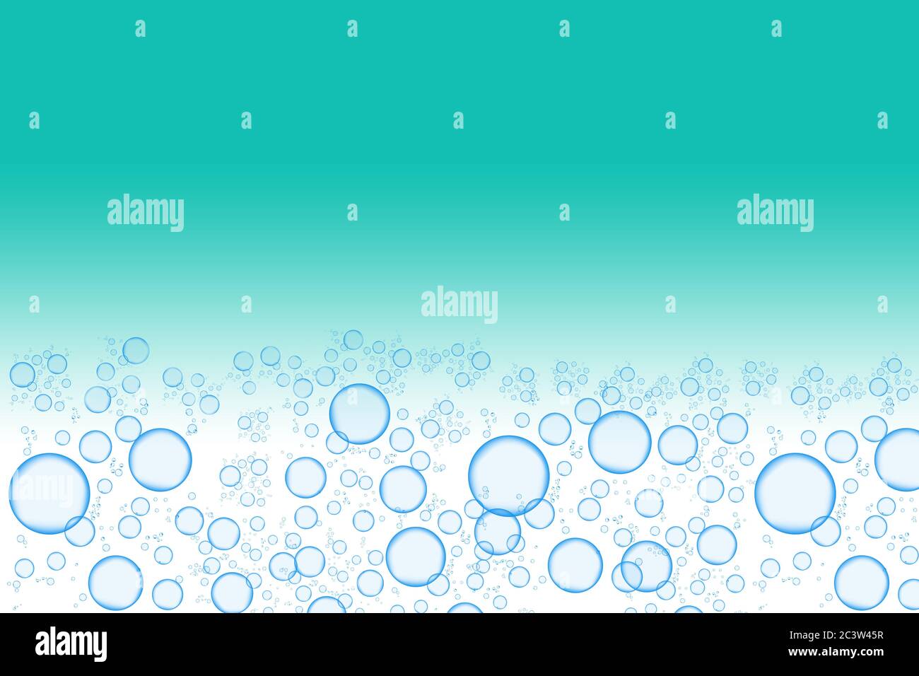 Bubbles rising on a faded cyan, white background Stock Photo - Alamy