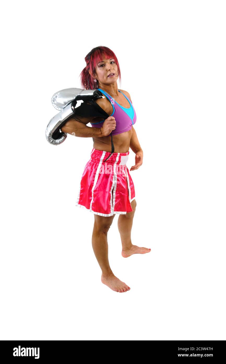 Woman muay thai kickboxing training hi-res stock photography and images ...