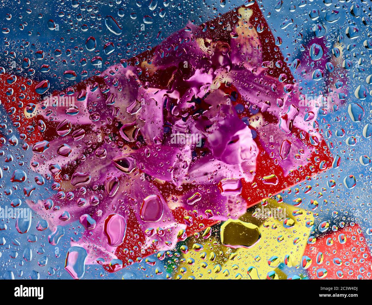 Digitalis (foxglove) petals and pronounced water droplets, beauty in ...