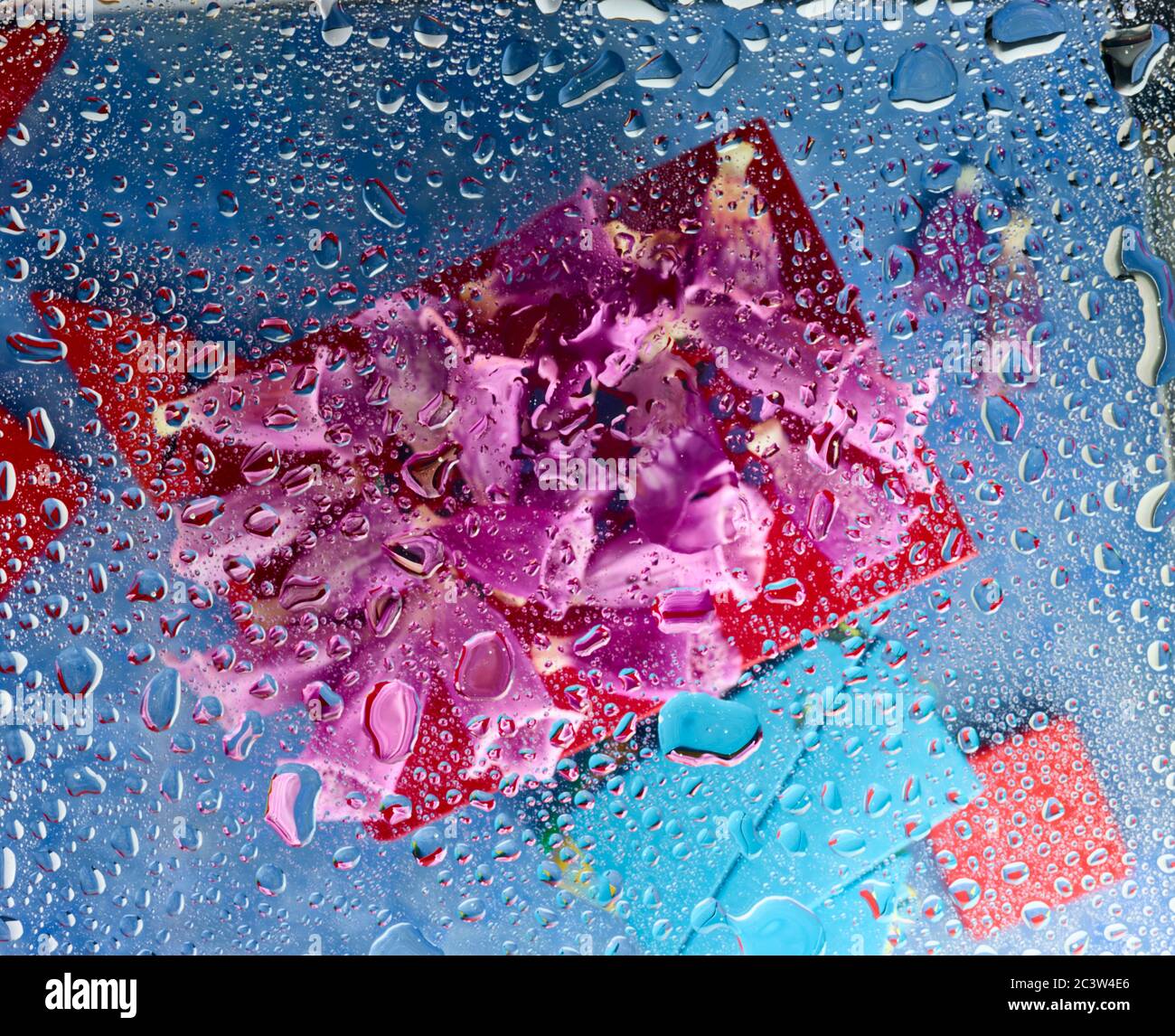 Digitalis (foxglove) petals and pronounced water droplets, beauty in ...