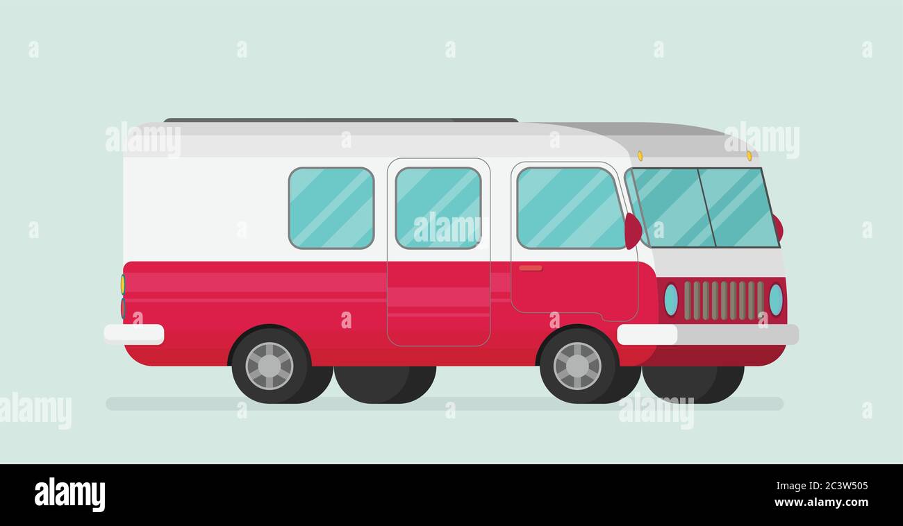 Retro bus. Flat vector Stock Vector Image & Art - Alamy