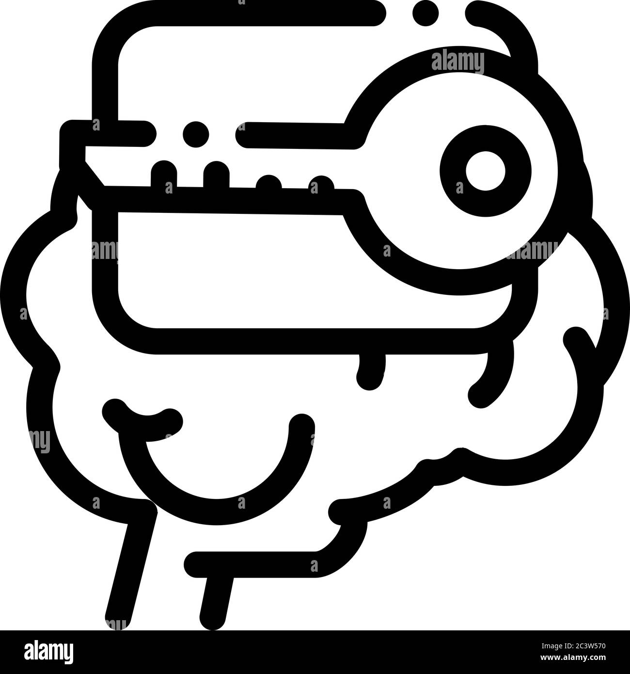 key for brain icon vector outline illustration Stock Vector Image & Art ...