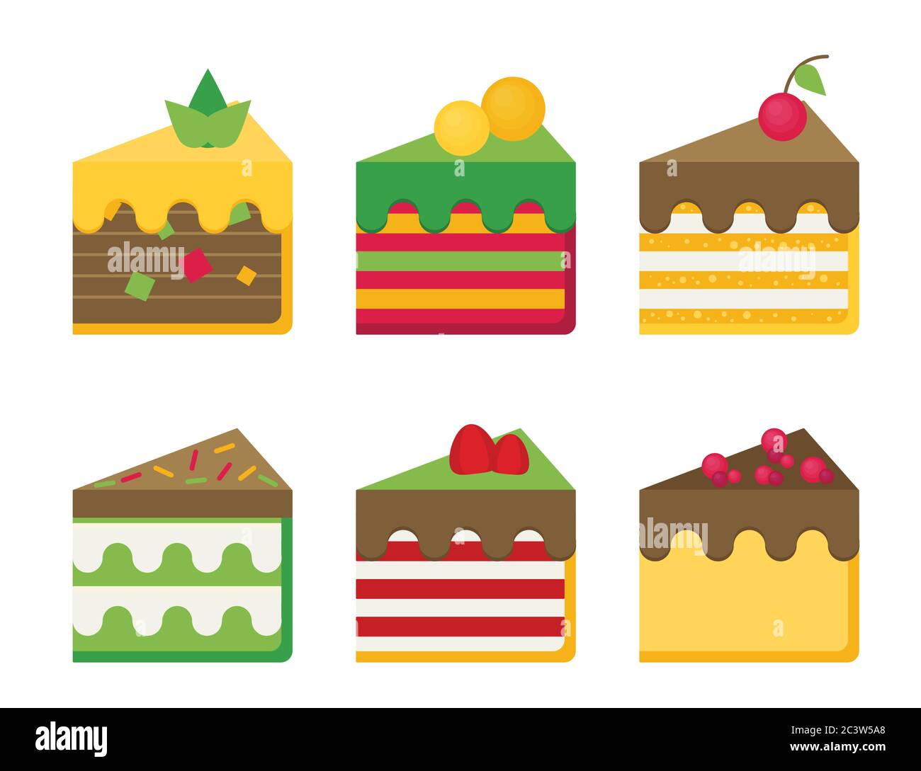 Cheesecake flat vector set Stock Vector Image & Art - Alamy