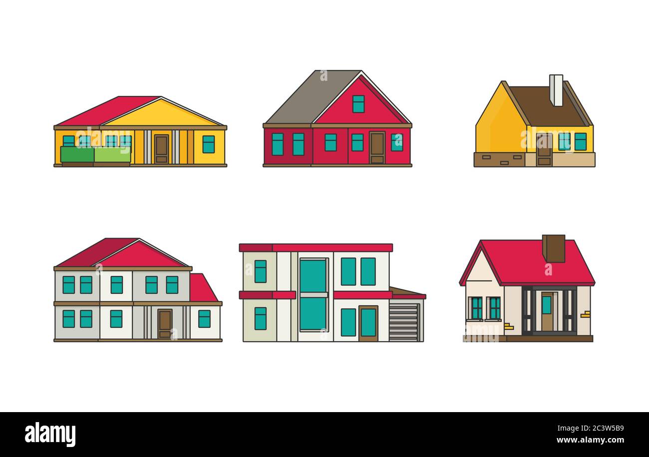 Flat vector buildings Stock Vector Image & Art - Alamy