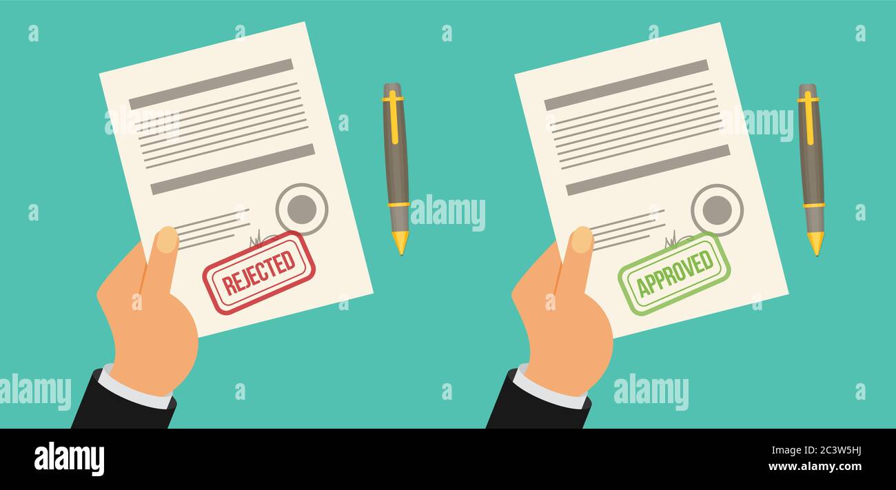 rejected and approved stamp in contract. Flat vector Stock Vector Image ...