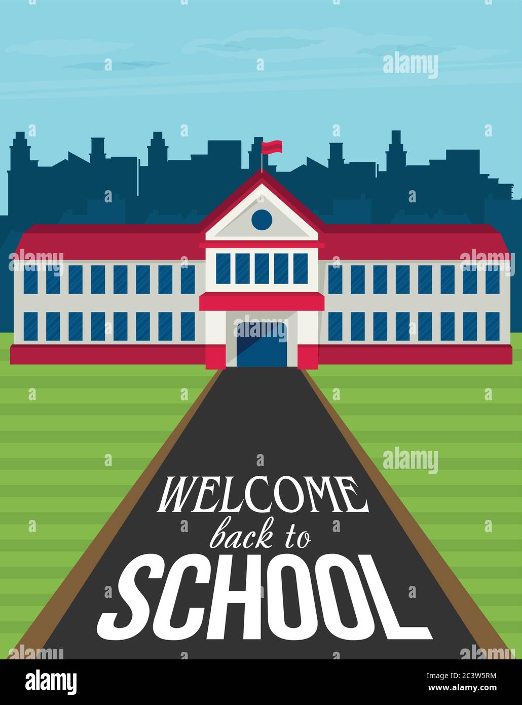 school flat illustration Stock Vector Image & Art - Alamy