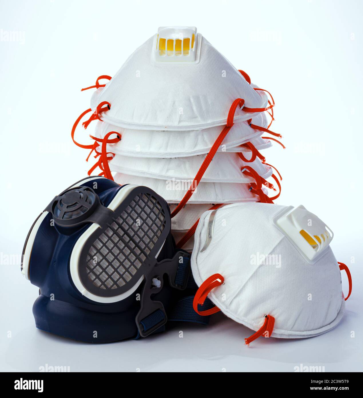 Stack of medical masks on white background Stock Photo - Alamy