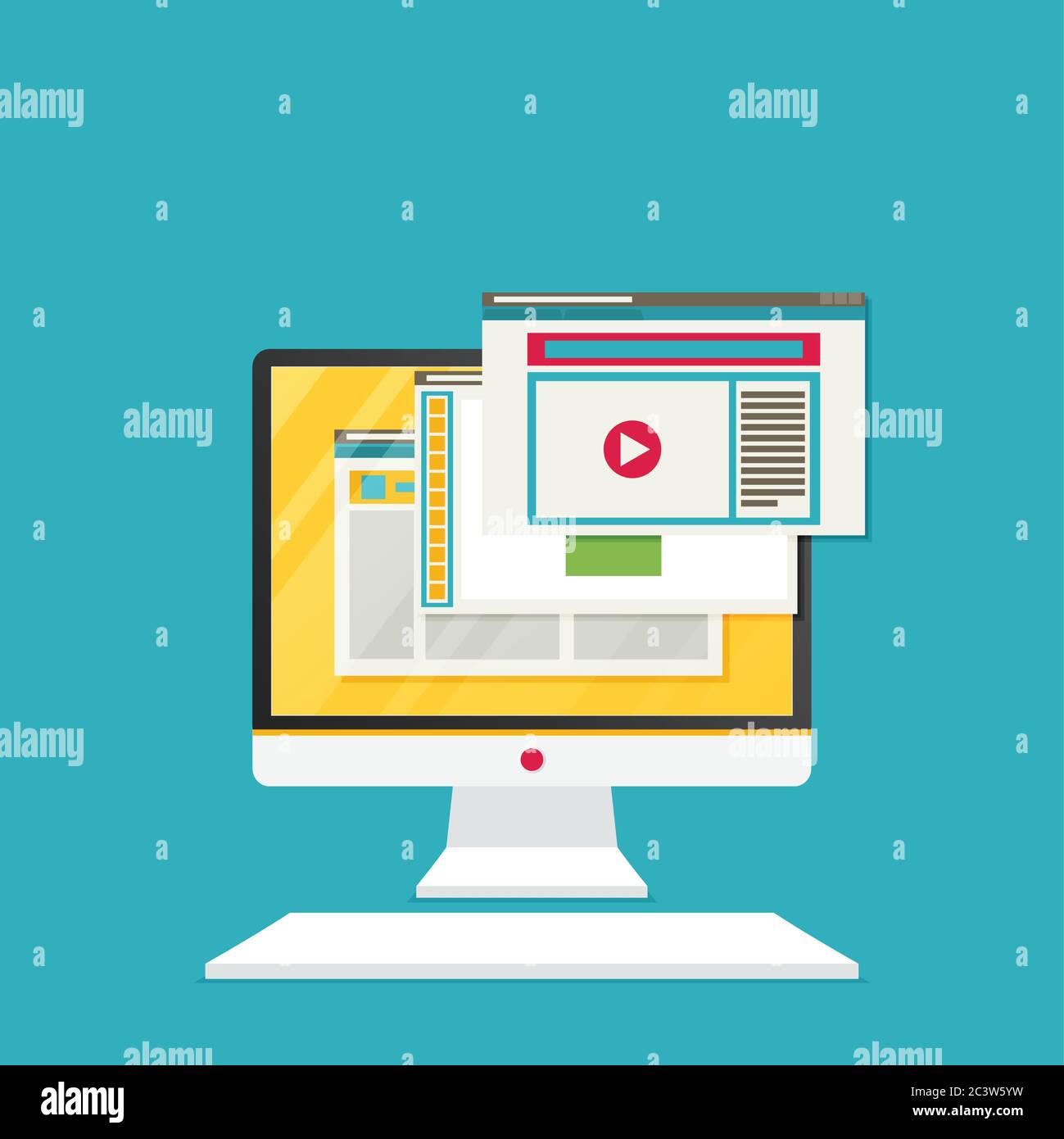 Internet computer vector. Flat style Stock Vector Image & Art - Alamy